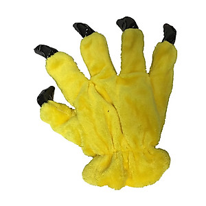 QZERPLAY Unisex Paw Claw Winter Finger Gloves for Halloween Costume Yellow L