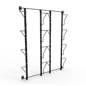 FixtureDisplays® Up to 9.5" Wide 8-Pocket Adjustable Display Rack, Wall Mounted Greeting Post Card Christmas Holiday Card Holders 11608-BLACK-DOUBLE-NF