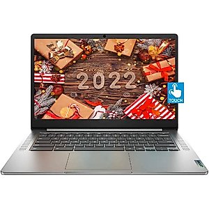 Lenovo Chromebook 3 Laptop Computer, 14-Inch Full HD Touchscreen Display, Mediatek 8-Core MT8183C, 4GB RAM, 64GB eMMC, Webcam, USB-C, Bluetooth, SD Card Reader, WiFi, Chrome OS, Grey, TiTac Card