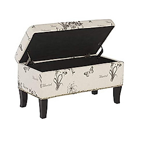 Linon Stephanie Ottoman, Botanical Linen
