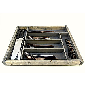 Knork Storage Tray/Flatware Organizer, large, Weathered Gray
