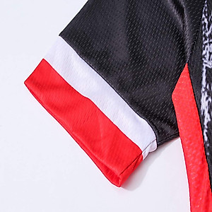 Shenshan Cycling Jersey Men USA Bike MTB Bicycle Wear Cycling Clothing Black Red XXL