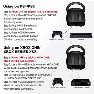 PXN V9 Steering Wheel for PC - Vibration Feedback Gaming Racing Wheel with Shifter and Pedals Used- Good for PC PS4, PS3, Nintendo Switch