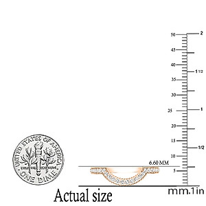 Dazzlingrock Collection 0.63 Carat (ctw) Round Cubic Zirconia Ladies Wedding Stackable Contour Guard Band, 18K Rose Gold, Size 7