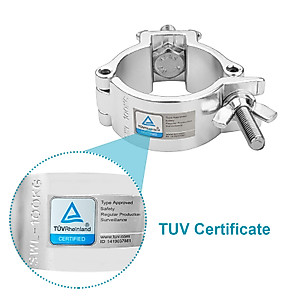 GBGS 20 Pack O-Clamp 2 Inch Lighting Mount for Stage Lighting Moving Head Light Par Light Spotlight Aluminum Alloy Finish Max Load 220 LB, TUV Certificated ID:1419037861