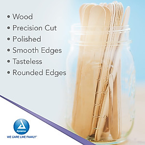 Dynarex 4312 Tongue Depressor Wood, Senior 6", Non-Sterile, Pack of 500