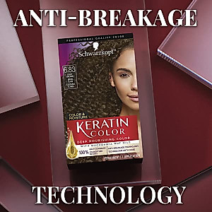 Schwarzkopf Keratin Color, Color & Moisture Permanent Hair Color Cream, 6.83 Light Brown