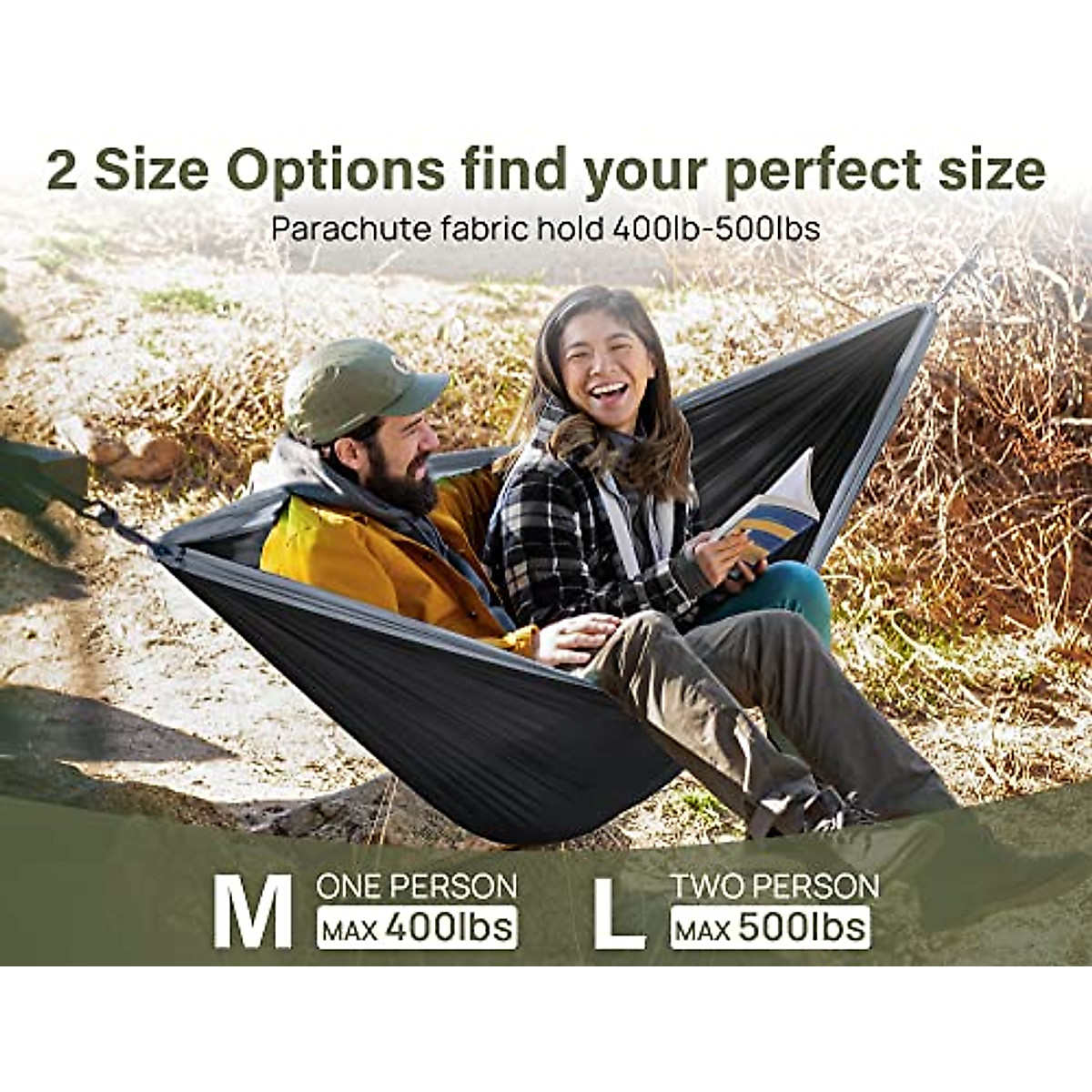 Kootek Camping Hammock Double Portable Hammocks Camping Accessories for Outdoor, Indoor, Backpacking, Travel, Beach, Backyard, Patio, Hiking