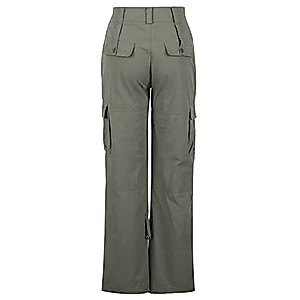 SMIDOW Baggy Parachute Pants for Women Low Rise Wide Leg Cargo Pant Military Army Combat Work Trousers with Pockets