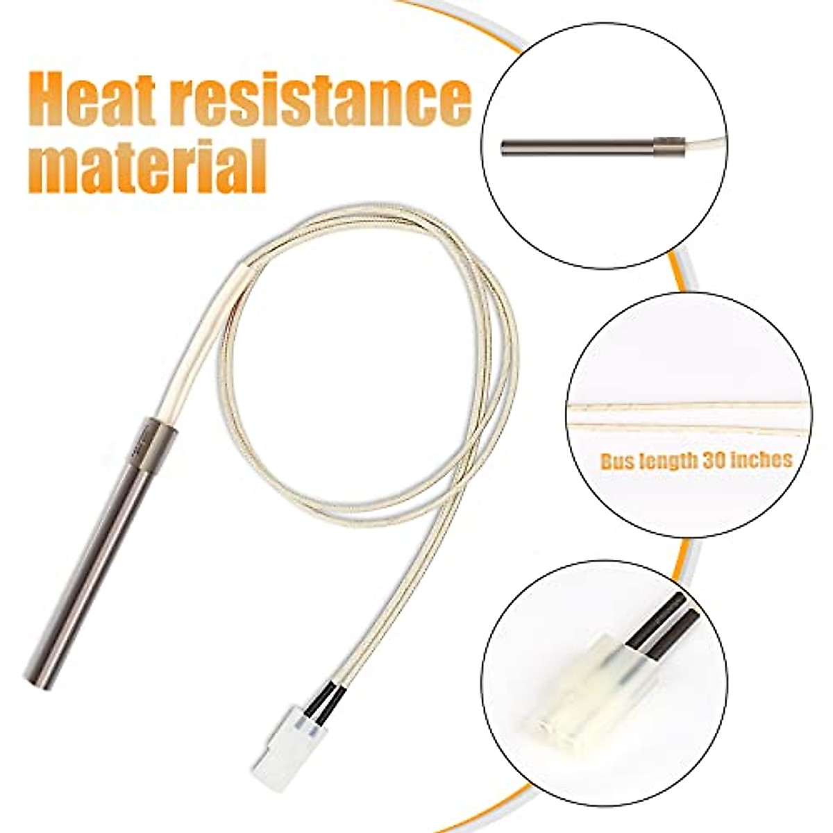 Hisencn Porcelain-Enameled Fire Burn Pot and Hot Rod Ignitor,Auger Motor,Grill Induction Fan Kit,Replacement Parts with Screws and Fuse for Pit Boss and Traeger Wood Pellet Grill