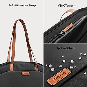 tomtoc Tote Bag for Women, Water-resistant Laptop Shoulder Bag Lightweight Large Capacity Shopping Bag for Daily Office Work, Business Travel Fits up to 16-inch MacBook Pro