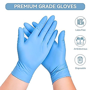 Amozife Nitrile Vinyl Blend Gloves, 4 Mil Powder & Latex Free Non-Sterile Disposable Gloves for Cooking, Cleaning & Food Prep, Medium