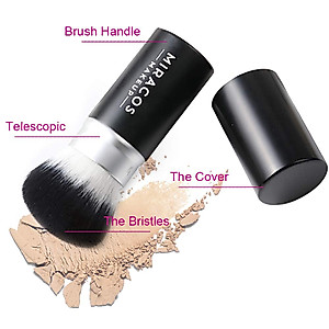 Brush Master Retractable Kabuki Makeup Brush for Blush, Bronzer, Foundation, Powder, Travel Face Cosmetic Brush