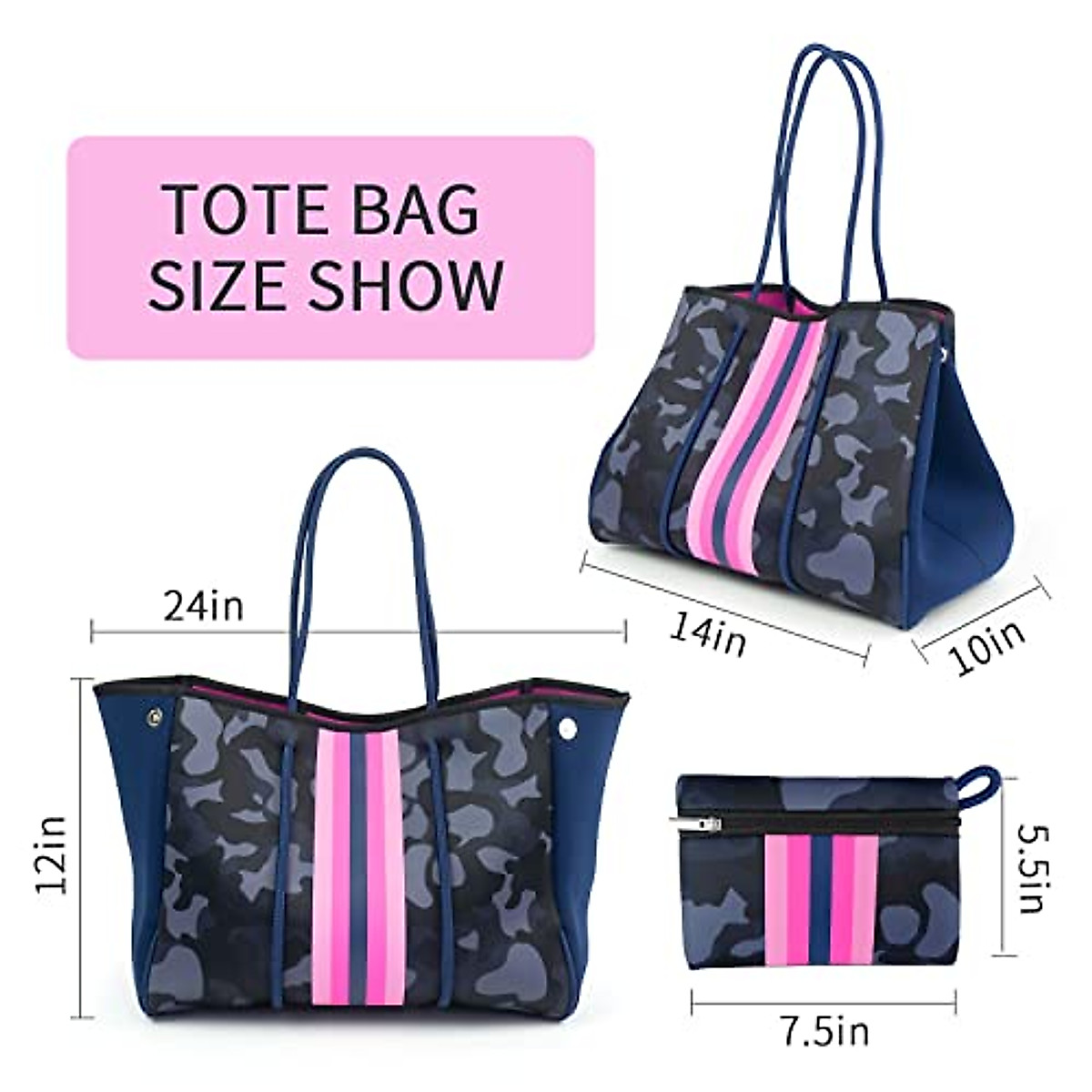 Neoprene Bag, Tote Bags Neoprene Tote Bag Handbags for Women Neoprene Bag for Women Neoprene Beach Bag by ORAD