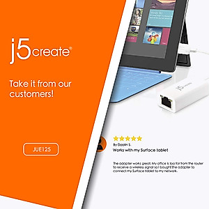 j5create USB Type A 2.0 Ethernet Adapter, Compatible for Windows 11/10 / 8.1/7 and Chrome OS
