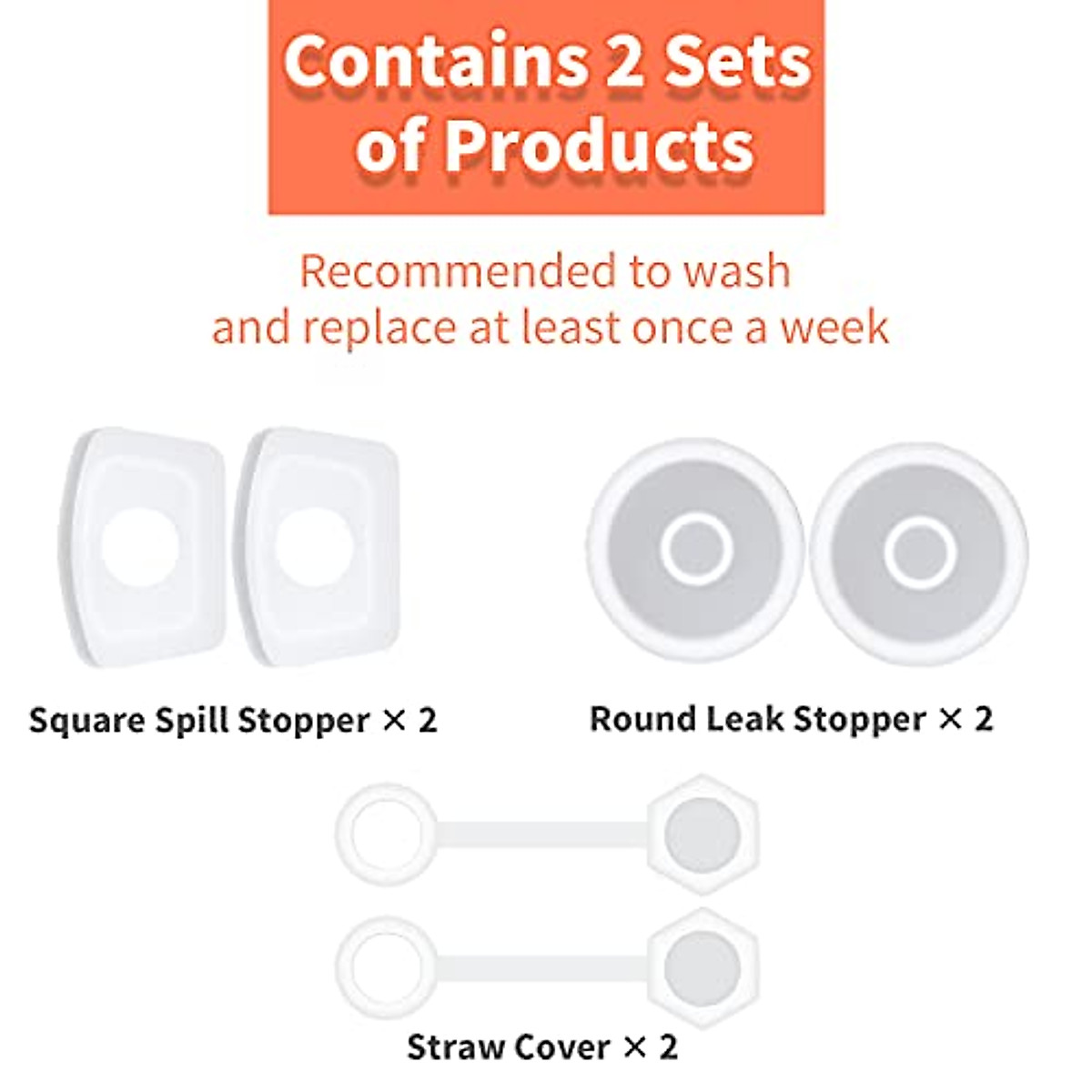 For Stanley Cup Accessories H2.0, Including 2 Stanley Cup Spill Stopper, 2 Stanley Straw Cap Cover, 2 Stanley Tumbler Leak Proof Plug, Silicone Accessories for Stanley 40 oz 30 oz Tumbler with Handle