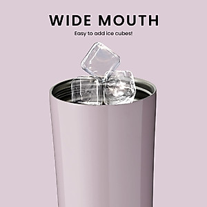 BOTTLE BOTTLE Insulated Water Bottle Coffee Tumblers with Dual-use Lid and Straw Double Walled Iced Travel Coffee Mug for Woman and Man 24oz Stainless Steel Tumbler with Handle（Light Purple）