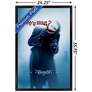Trends International DC Comics - The Dark Knight - The Joker - Why So Serious Wall Poster, 22.375" x 34", Black Framed Version