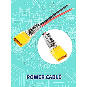 QWinOut XT30 Plug Pigtail Power Wire 100uF Capacitor for Mobula7 HD Sailfly-X TRASHCAN UR85 UR85HD Crazybee F3 / F4 PRO Parts (4 pcs)