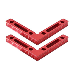 Mocoum Aluminium Alloy 90 Degree Positioning Squares 4.7" x 4.7"(12x12cm) Right Angle Clamps Woodworking Carpenter Tool Corner Clamping Square for Picture Frame Box Cabinets Drawers