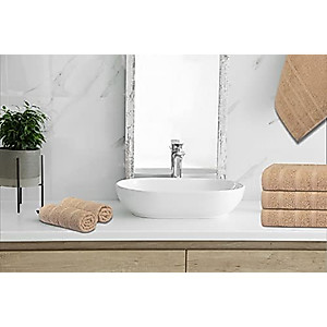 Textila Cotton Hand Towels - Pack of 3 - Beige Color - 16x27 Inches - Soft and Absorbent Towels for Bathroom, Kitchen, and Gym.