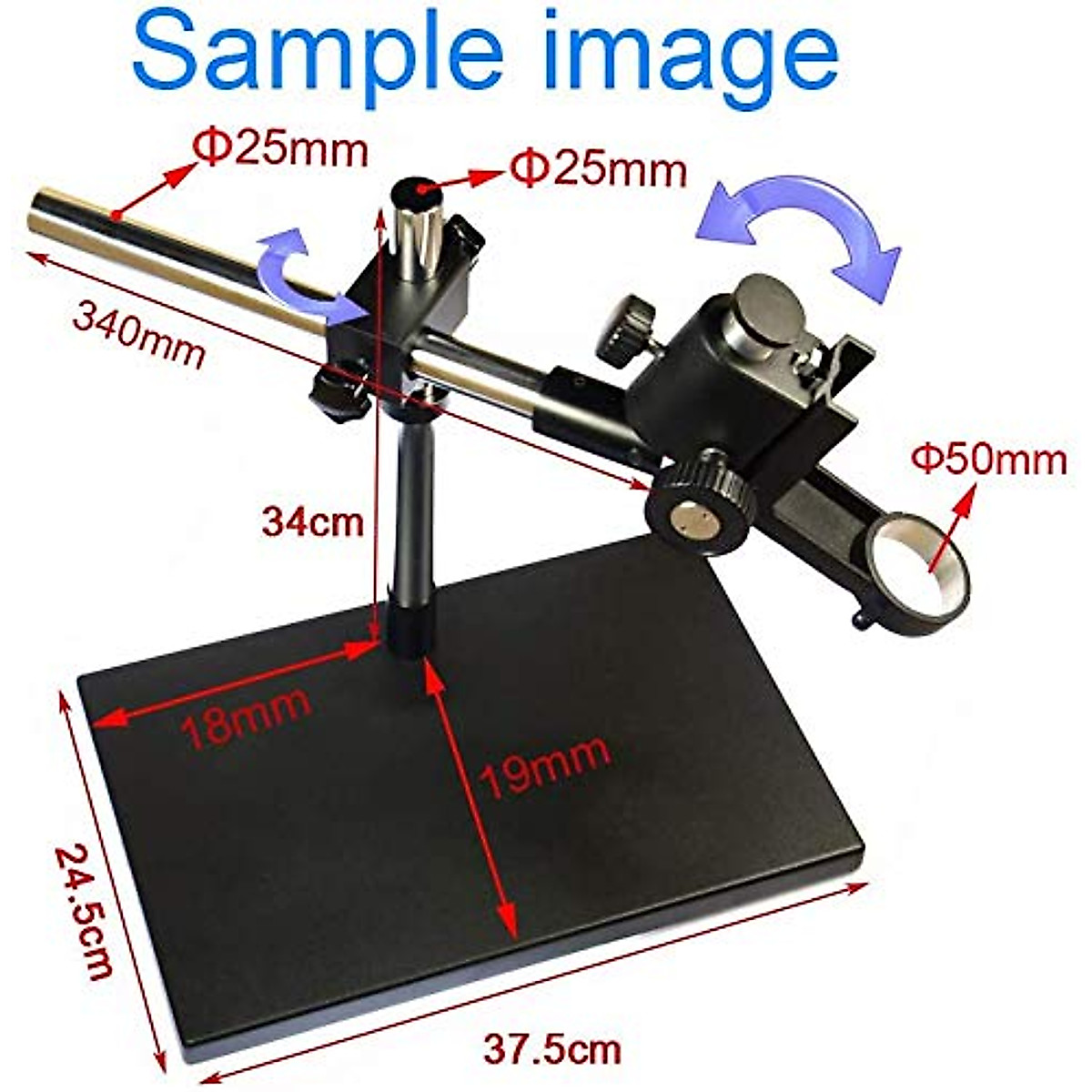 HAYEAR 41MP HD 1080P HDMI TV USB C-Mount Industry Microscope Camera Set 300X Lens 56LED Light Lamp Big Boom Stand Support UP Down Forward Adjust with Soldering Mat