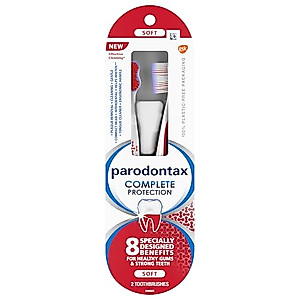 PARODONTAX Complete Protection Oral Care Soft Toothbrush for Healthy Gums and Strong Teeth - Pack of 2