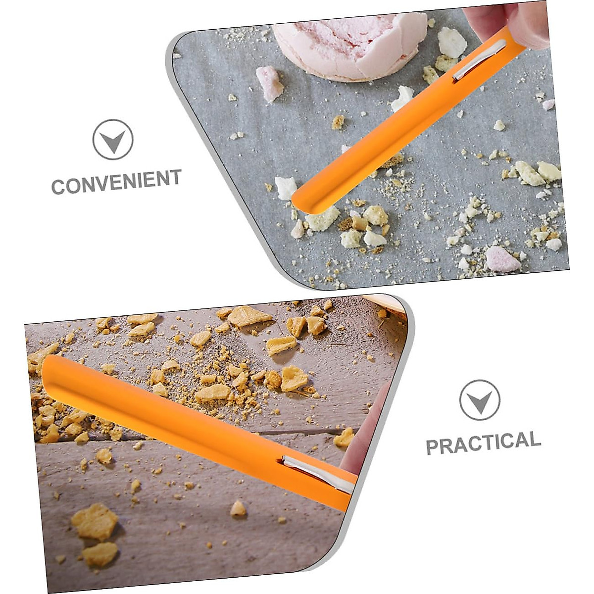 KICHOUSE 4Pcs Stainless Steel Crumb Scraper Restaurant and Kitchen Crumb Sweeper for Tabletop Cleaning Counter Crumb Scraper for Home and Commercial Use