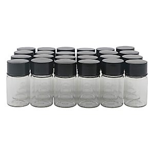 Clear Glass Vials with Screwcap Empty Vials Bottles Liquid Sampling Sample Glass Bottles for Travel (24pcs 7ml)