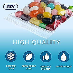 Clear Plastic RECLOSABLE Zip Bags - Bulk GPI Pack of 500 2" x 2" 2 mil Thick Strong & Durable Poly Baggies with Resealable Zip Top Lock for Travel, Storage, Packaging & Shipping.
