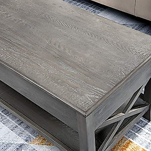 FirsTime & Co. Gray Allendale Lift Top Coffee Table for Living Room, Home Office, Wood, 39 x 19 x 21.5 inches