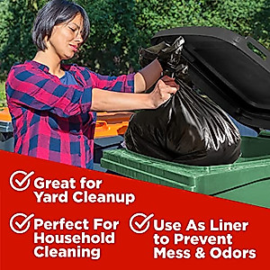 ToughBag 44 Gallon Commercial Trash Bags, 38x46” (100 COUNT) – 39, 40, 42 Gallon Contractor Bags, Black Garbage Bags, Trash Can Liners for Custodians, Landscapers, and Contractors - Made in USA