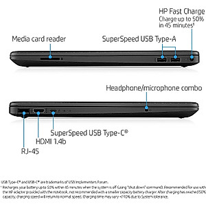 HP 2022 Newest Notebook 15 Laptop, 15.6" Full HD Screen, Intel Celeron N4020 Processor, 8GB DDR4 Memory, 256GB SSD, Online Meeting Ready, Webcam, Type-C, RJ-45, HDMI, Windows 11 Home, Black
