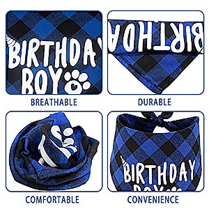 Dog Birthday Party Supplies, Boy Dog Birthday Bandana Scarf and Dog Birthday Hat with Number.