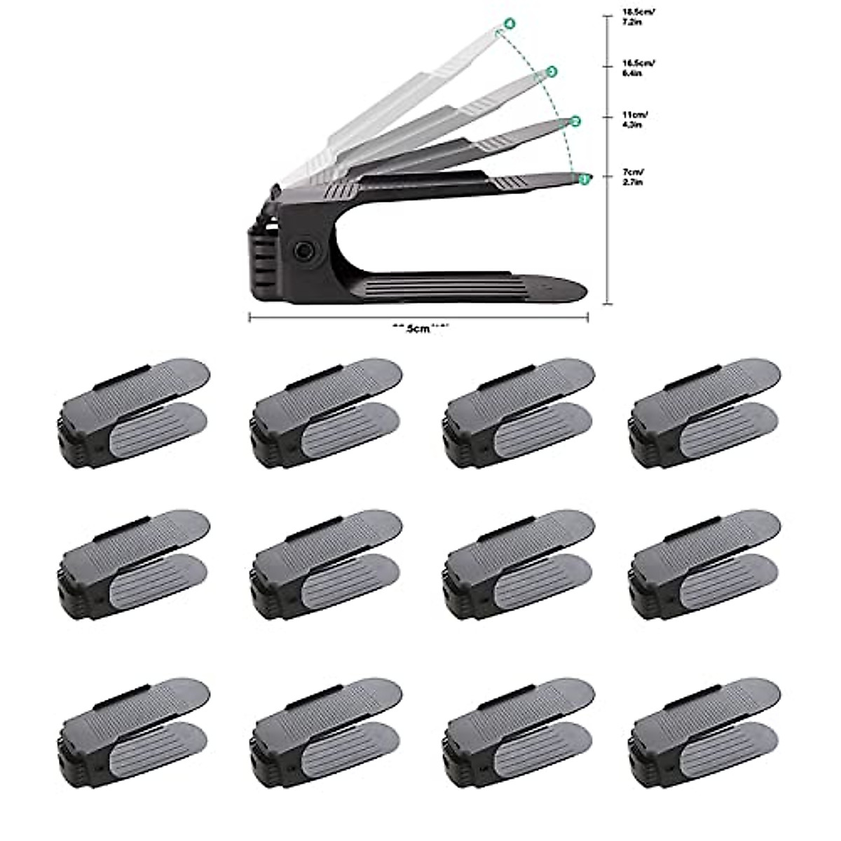 VLIZO 20 Pack Shoe Slots Space Saver for Closet Organization Adjustable Double Deck Shoe Stacker Space Saver Shoe Slots Organizer