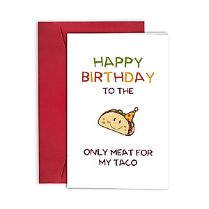 Ulbeelol Taco Birthday Card, Naughty Birthday Card, Funny Bday Card for Him Husband Boyfriend Wife Her, You're The Only Meat for My Taco