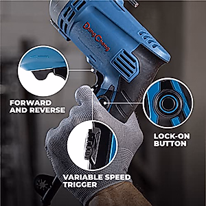 DongCheng Hammer Drill 6A,1/2 Inch Keyed Chuck, 0-3000 RPM/45000 BPM Impact Drill with 15PCS Drilling Bits for Concrete，Metal & Wood, DZJ05-13