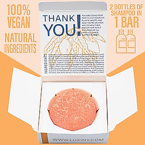 Luxiny Shampoo Bar, Natural, Made in USA, Up to 60 Washes, Vegan, Sulfate Free, Mango, 2.2 Ounce, Shampoo Bar All Hair