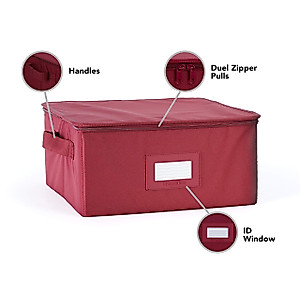 Covermates Keepsakes - Zip-Top Storage Box - Heavy Duty Polyester- Reinforced Handles - Stackable Design - Indoor Storage-Scarlett Red