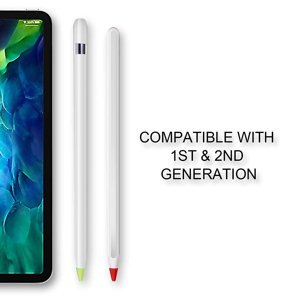 LINGXIU 16 Colors Silicone Nibs Tips Cover Compatible with Apple Pencil 1st and 2nd Generation, Silicone Nibs Caps Slim Lightweight Thin Protective Case Noiseless Drawing Fit iPad Pencil (16 Pack)