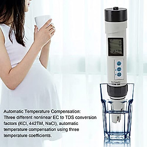 Fdit 4 in 1 Water Quality Test Pen,High Accuracy PH TDS EC Temperature Water Tester and ATC Calibration Test Powder