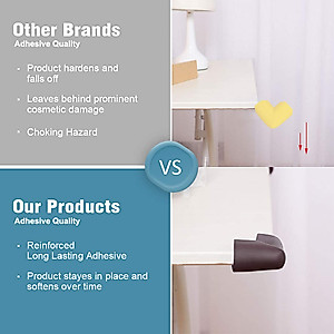 uxcell 4pcs Foam Furniture Desks Table Cover Pads Protectors Corner Cushions Bumper Guards Dark Brown