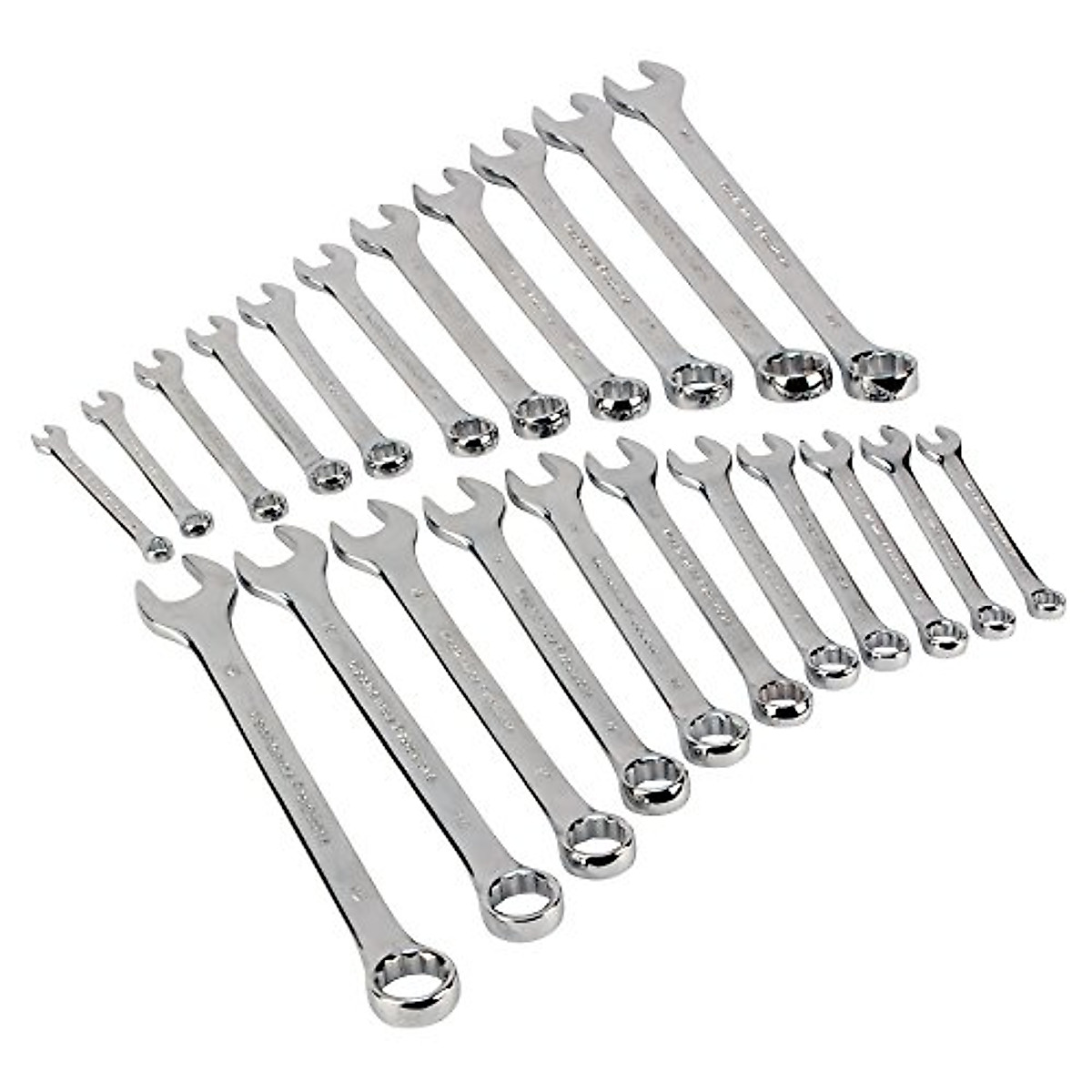Performance Tool W1069 22-Piece SAE and Combination Metric Wrench Set with Organizer Rack