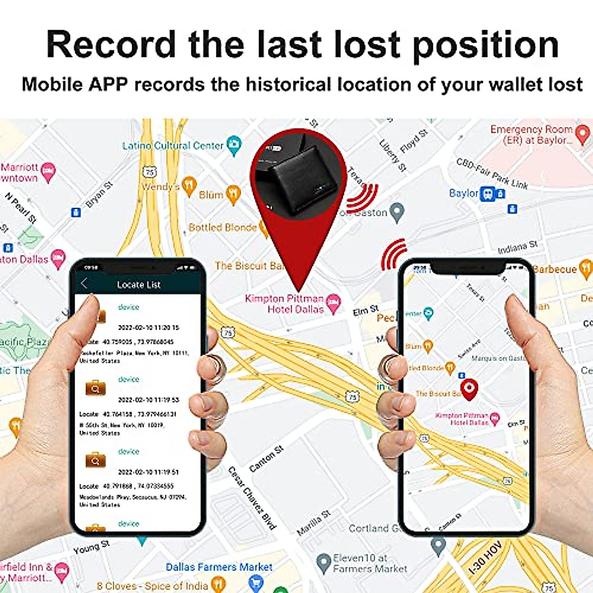 Trackable Bluetooth Anti-Lost Wallet for Men, Minimalist Slim Leather Wallet with GPS Position Locator & Finder Tracker Credit Card Gift Box