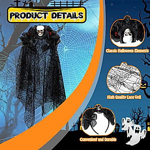 Yunlly 3 Sets Day of The Dead Mexican Flower Veil Headband Gothic Lace Gloves Day of The Dead Mask for Halloween Costume Cosplay (Elegant Style)