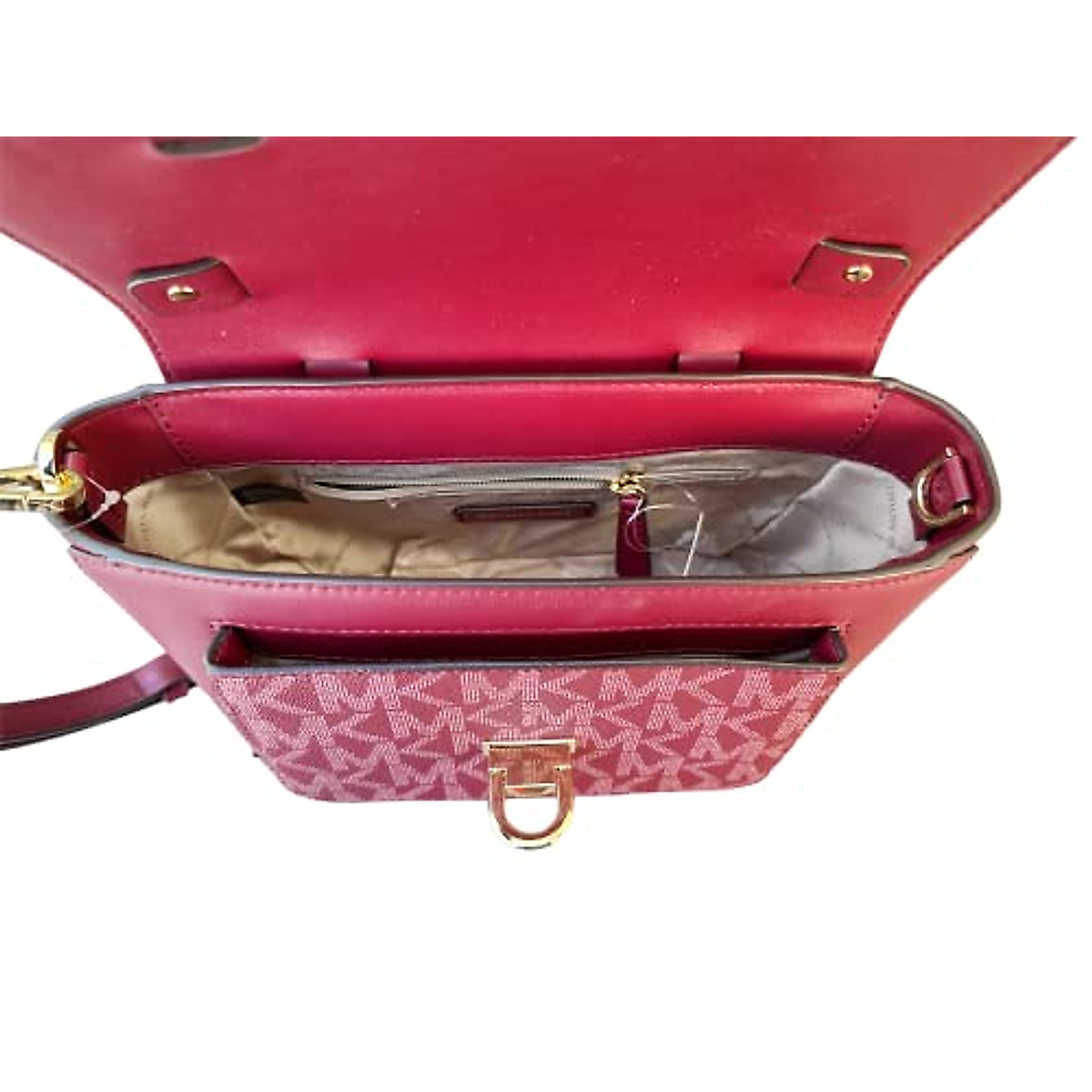 Michael Kors Manhattan Medium TH School Satchel Logo Leather Bag Mulberry Merlot