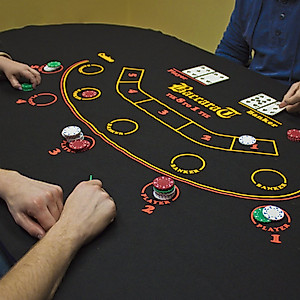 Poker Supplies Baccarat Casino Table Black Felt Layout - 72 x 36 Inches!