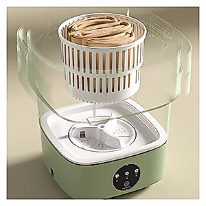 Open a new experience washing and care Folding Washing Machine Portable Small Washing Machine Household Dormitory Small (Color : Green-Blue Light)