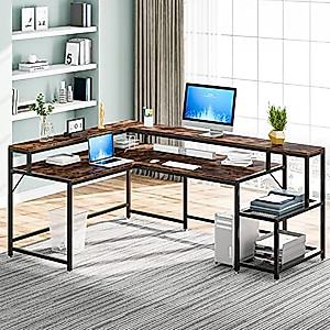 LITTLE TREE L-Shaped Computer Desk, Extra Large, Brown