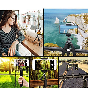 GearFend 6.5” Flexible Universal Tripod, Smartphone Tripod Mount Compatible with All Smartphones Plus Microfiber Cloth